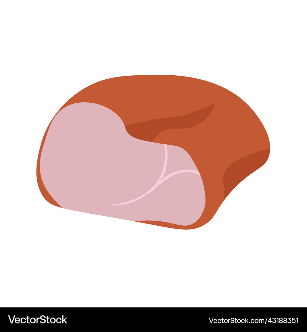 Ham or boiled pork meat dish cooked meat piece Vector Image