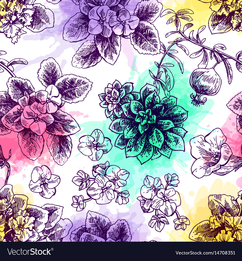 Hand drawn seamless pattern Royalty Free Vector Image