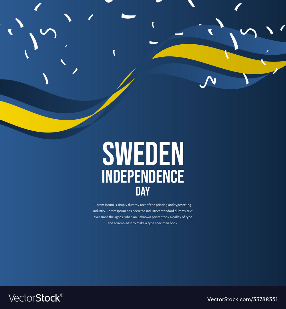 Happy sweden independence day celebration Vector Image
