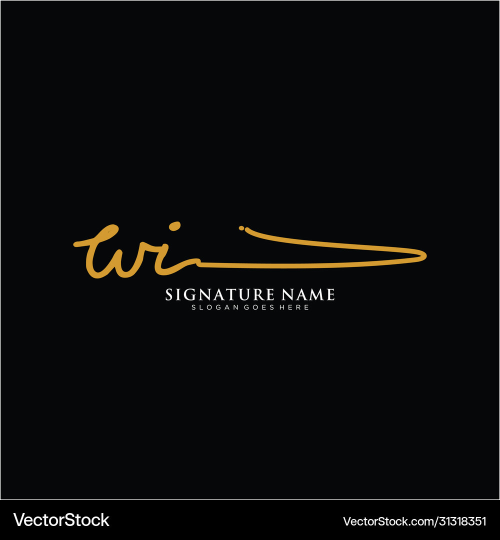 Letter wi signature logo template Royalty Free Vector Image