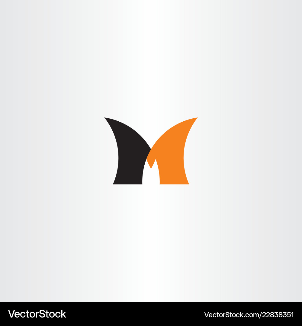 M 1 letter number logo icon logotype Royalty Free Vector