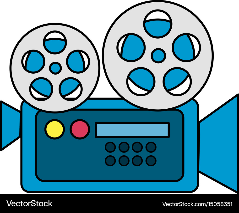 Movie camera to projection scene Royalty Free Vector Image
