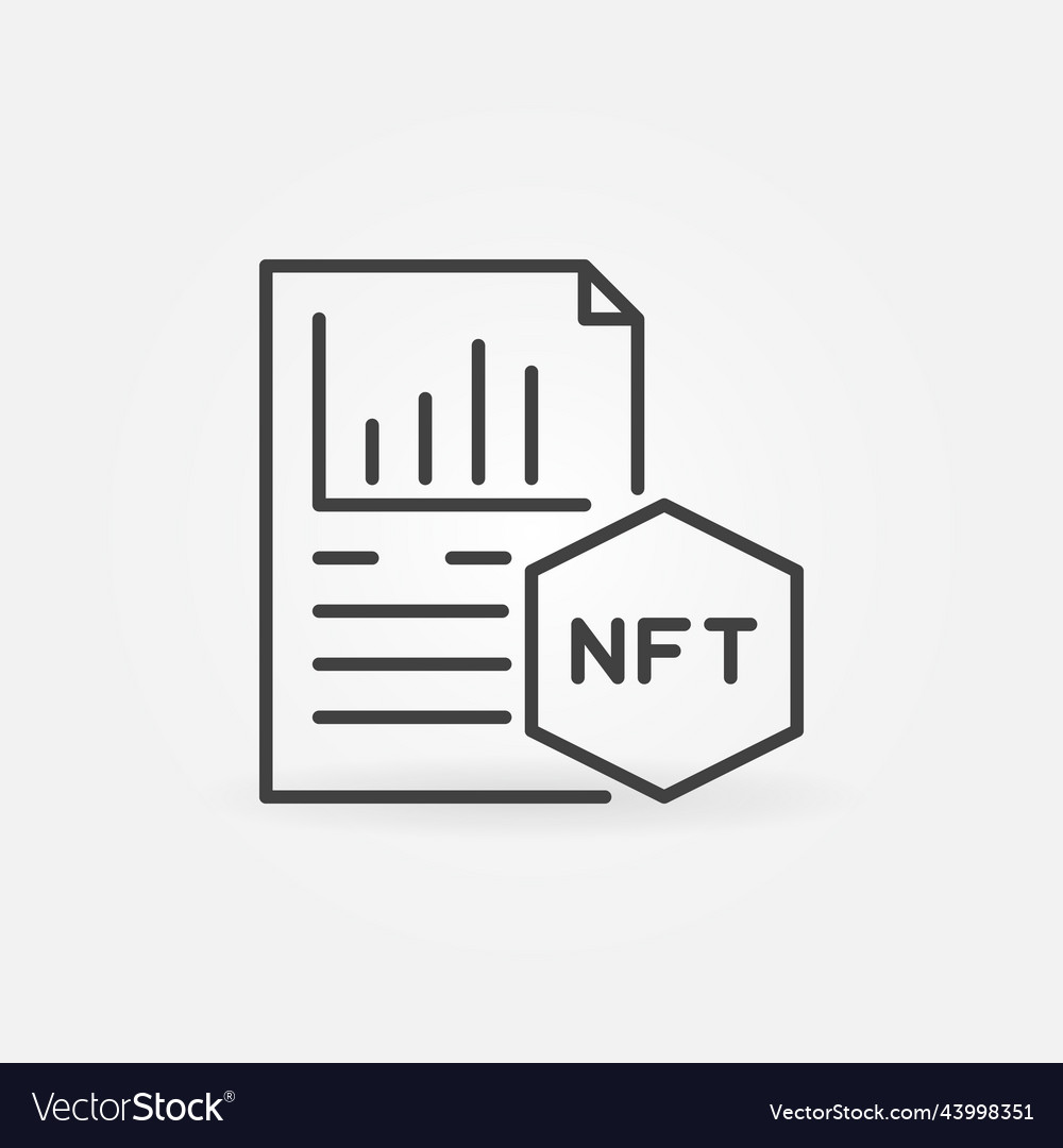 Nft statistics linear non-fungible token Vector Image