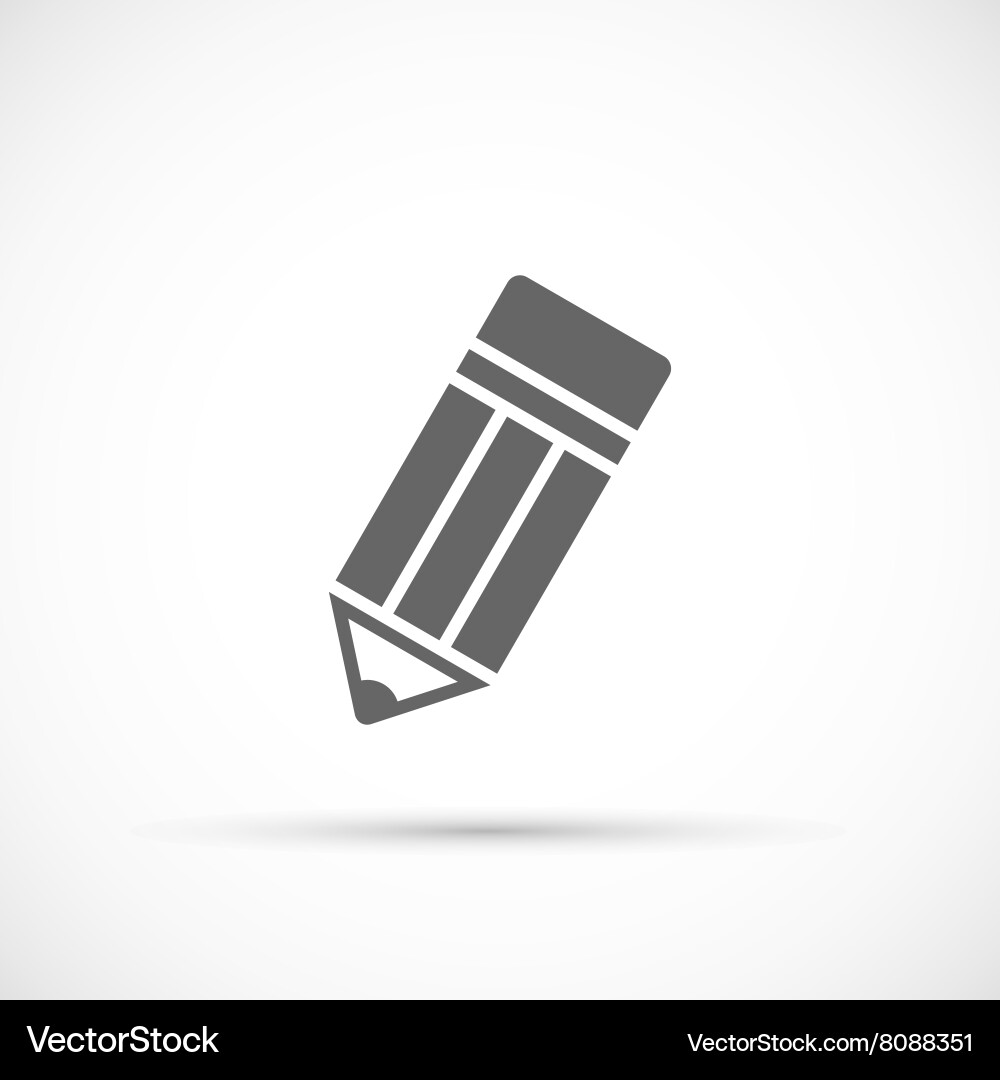 Pencil icon flat Royalty Free Vector Image - VectorStock