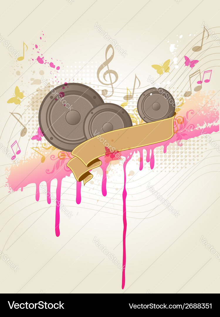 Retro music background with speakers Royalty Free Vector