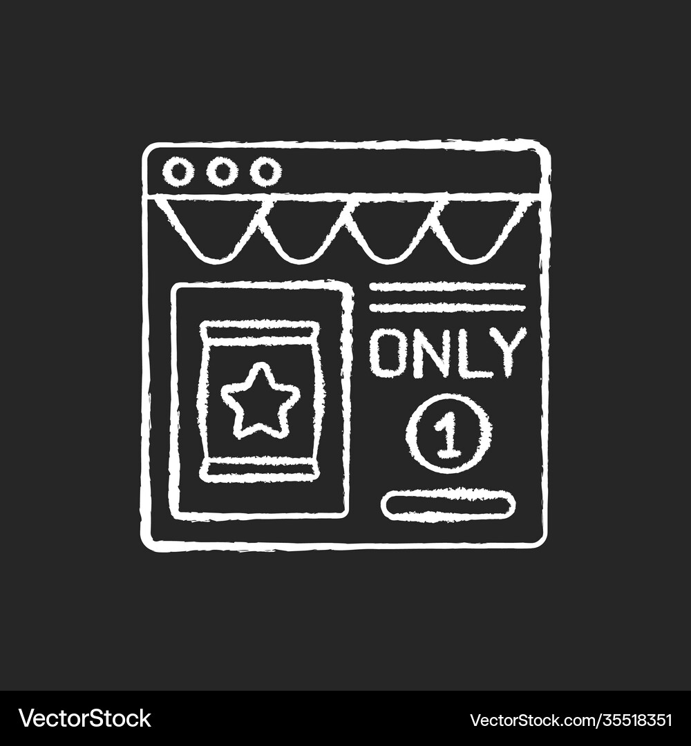 Scarcity marketing chalk white icon on black Vector Image