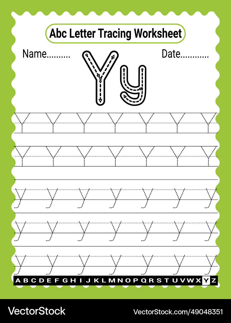 Uppercase and lowercase letter tracing worksheets Vector Image