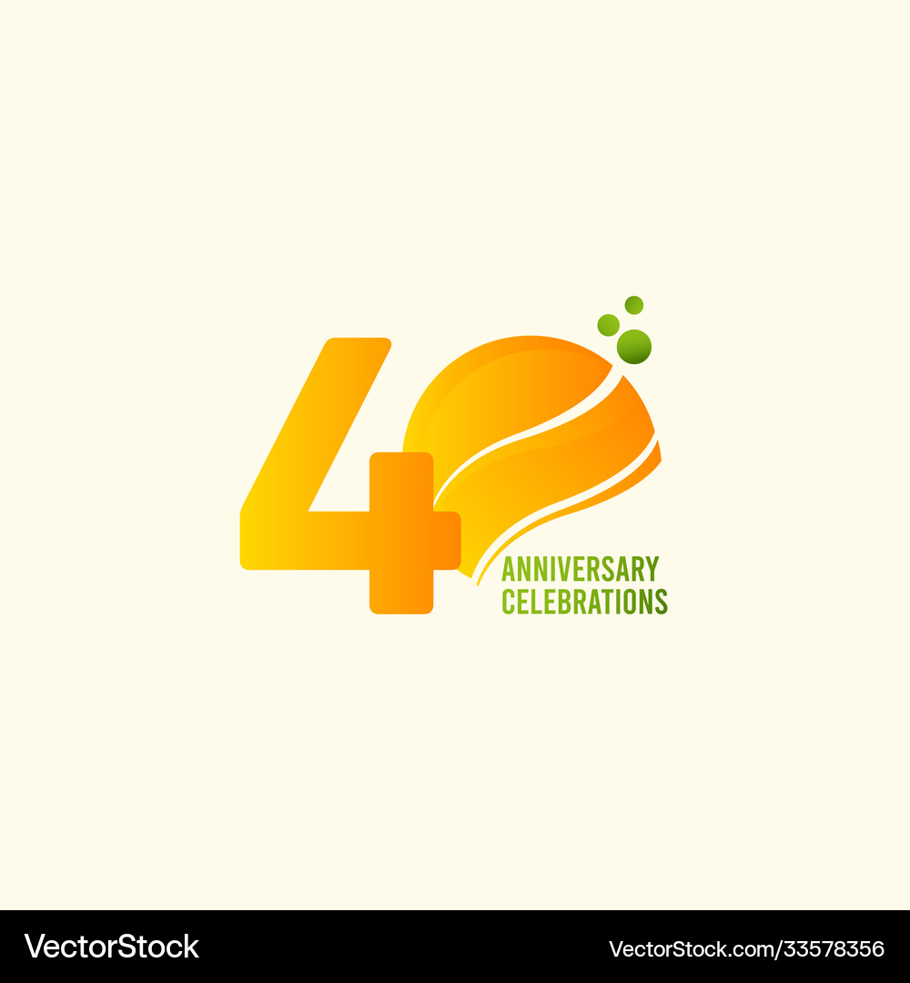 40 years anniversary celebration orange template Vector Image