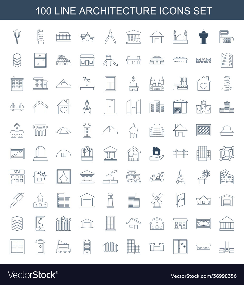 Architecture icons Royalty Free Vector Image - VectorStock