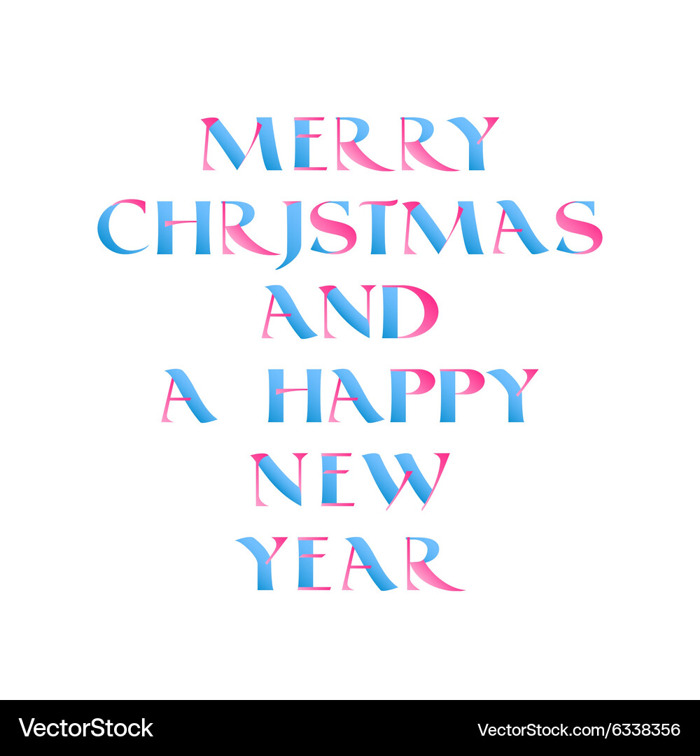 Christmas calligraphy in blue and pink Royalty Free Vector