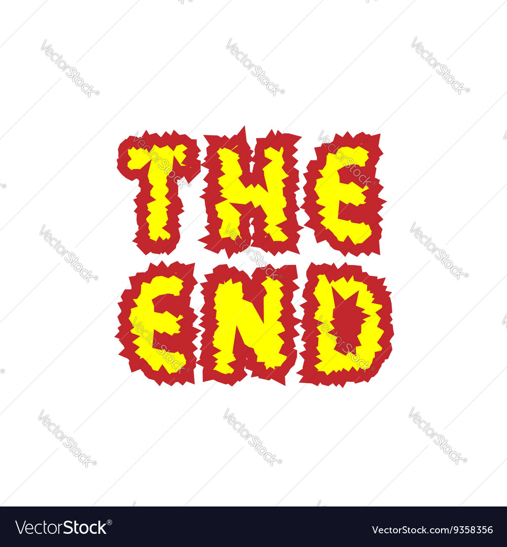 End text Royalty Free Vector Image - VectorStock
