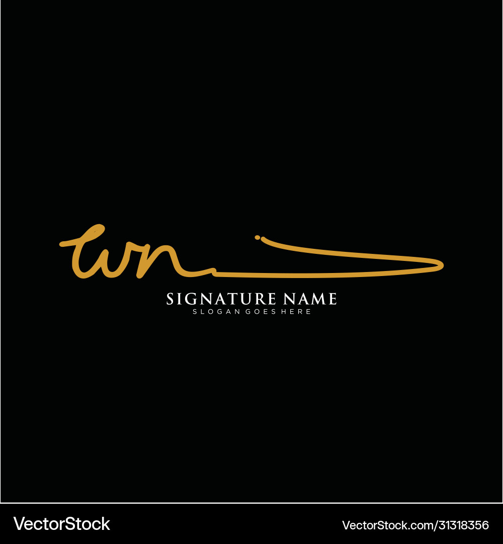 Letter wn signature logo template Royalty Free Vector Image