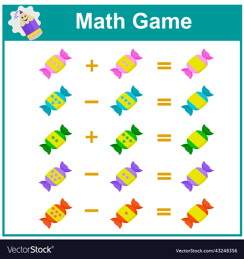 Math activity for children Royalty Free Vector Image