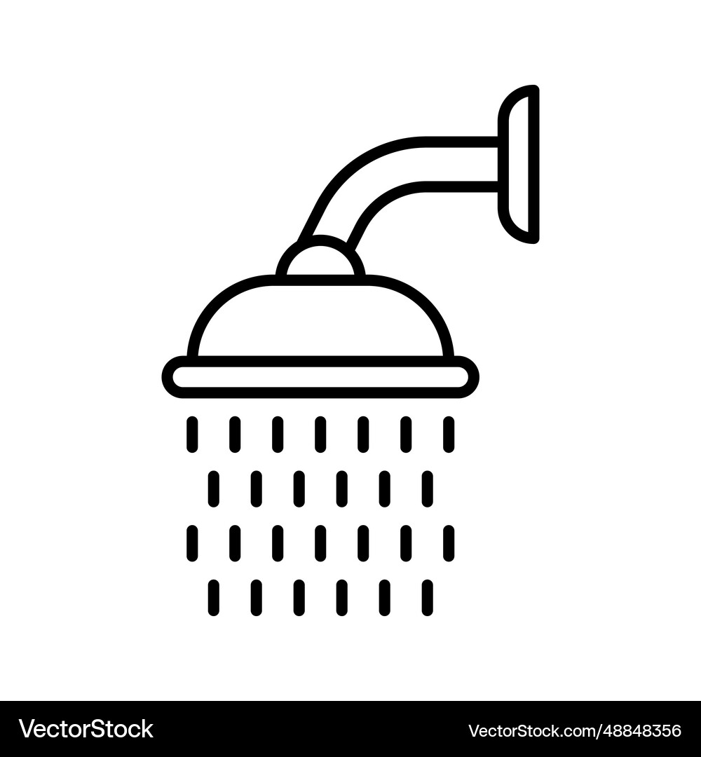 Shower outline icon heads on white Royalty Free Vector Image