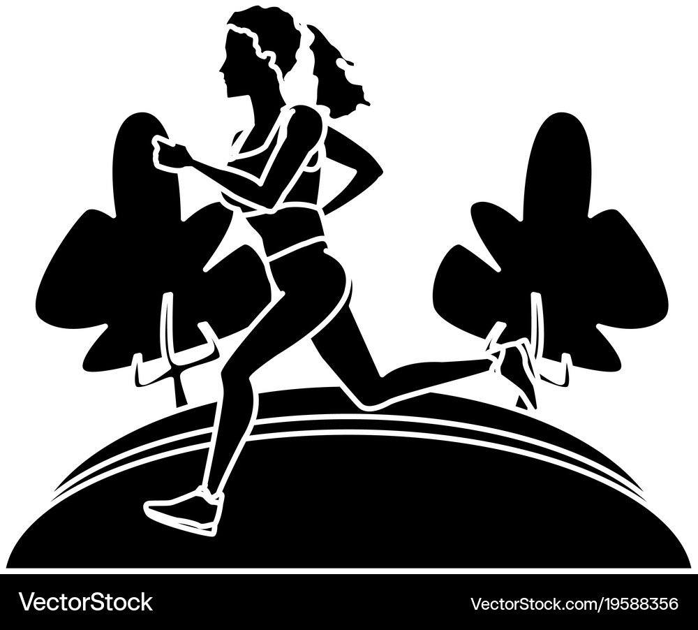 Woman running at park Royalty Free Vector Image
