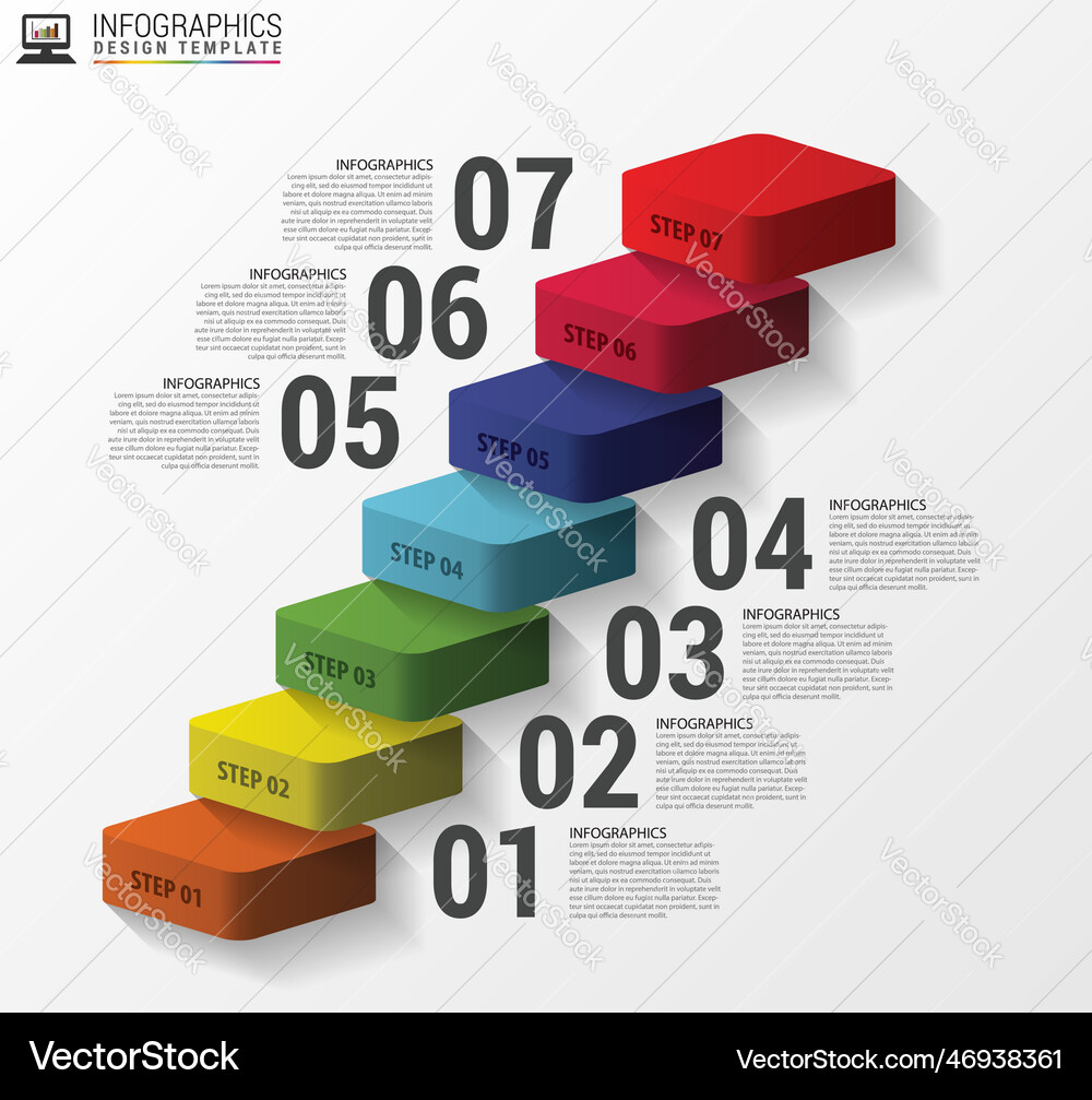 Abstract 3d stairs infographics or timeline Vector Image