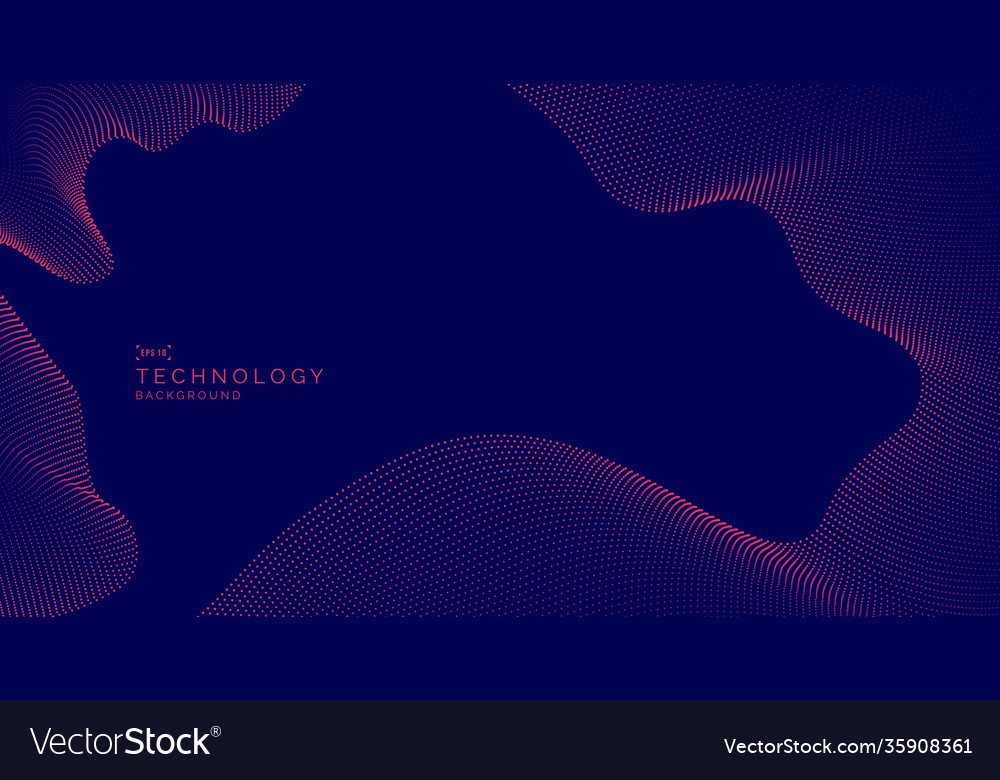 Abstract dots pattern design wavy tech Royalty Free Vector