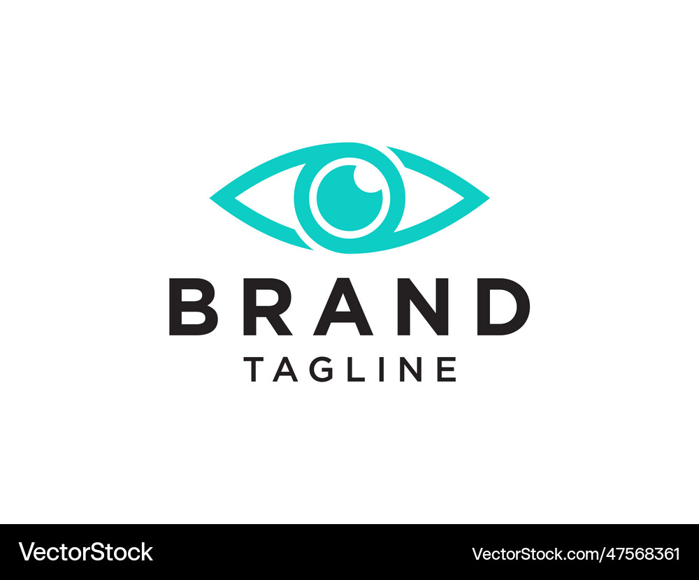 Abstract eye vision logo line green geometric Vector Image