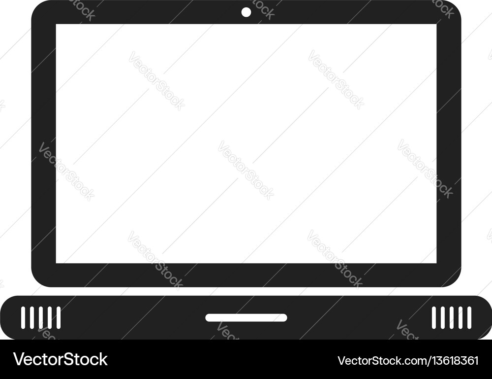 Black laptop icon on white background Royalty Free Vector