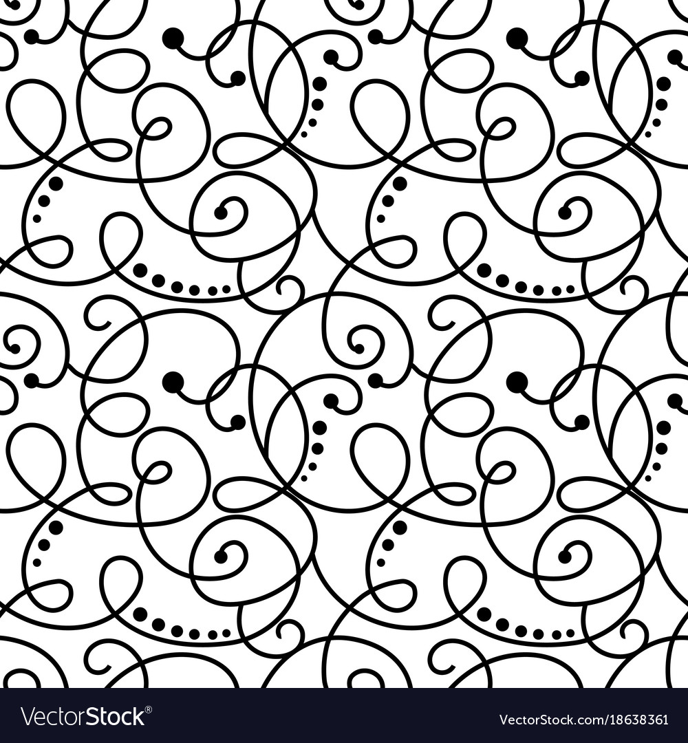 Curly seamless pattern Royalty Free Vector Image