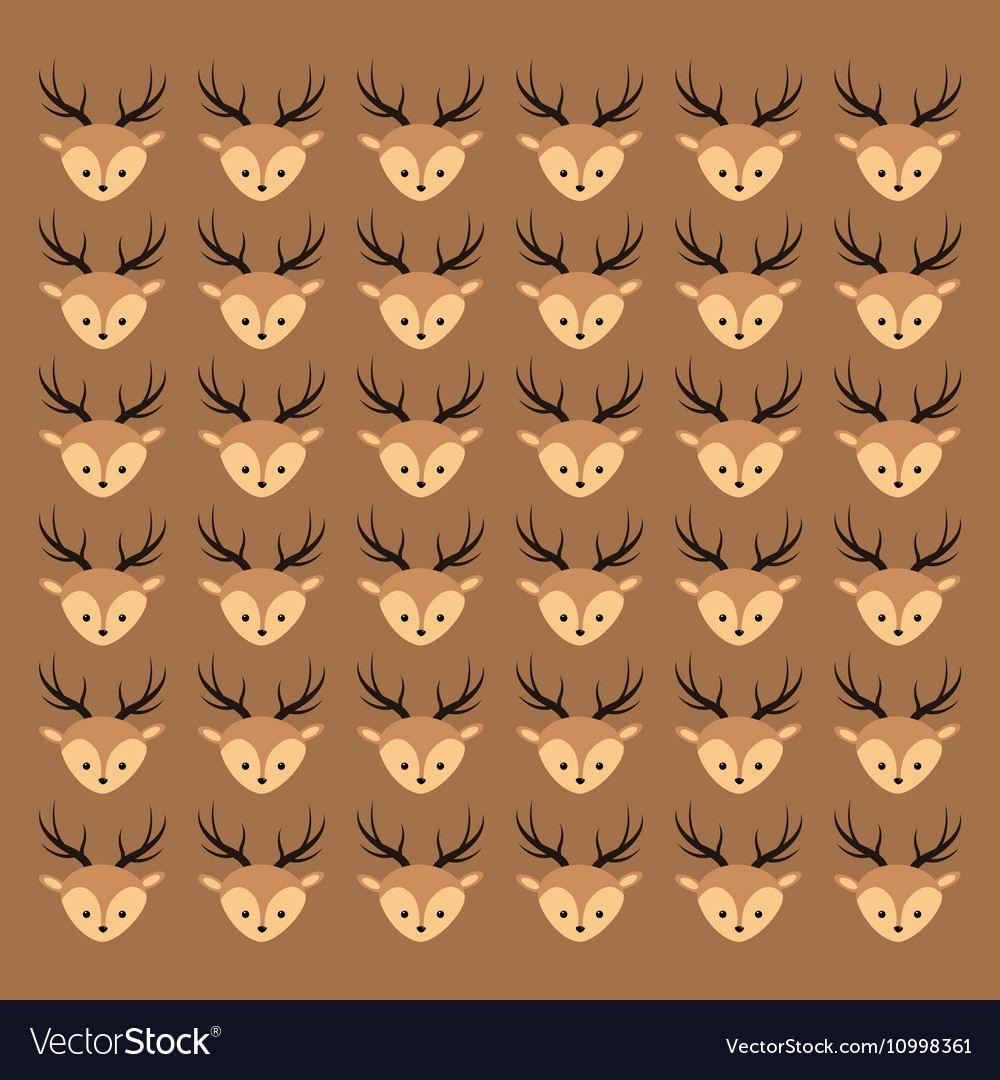 Cute deer head pattern background image Royalty Free Vector