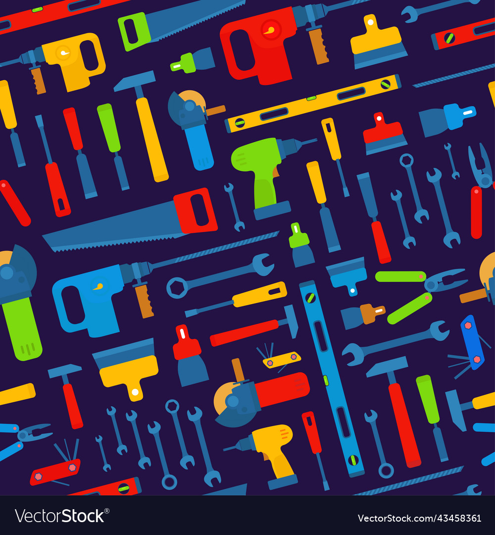 Different professional tools seamless pattern Vector Image