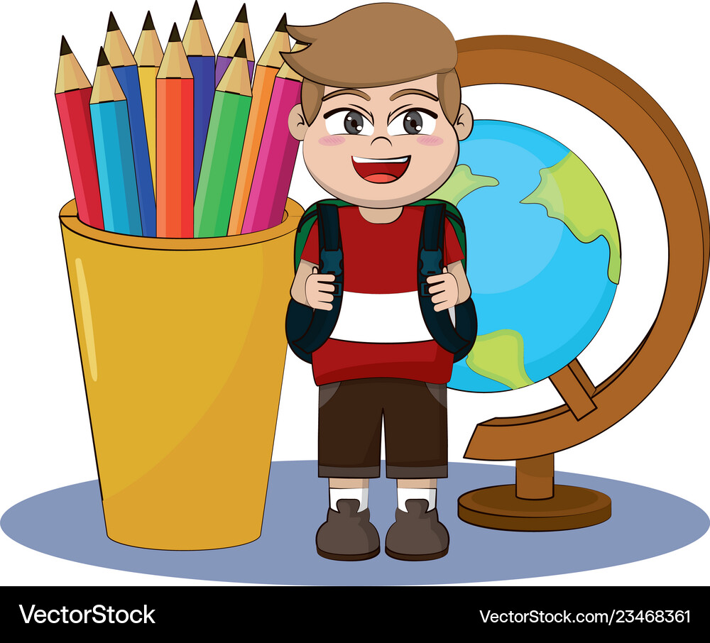 Elementary school cartoon Royalty Free Vector Image