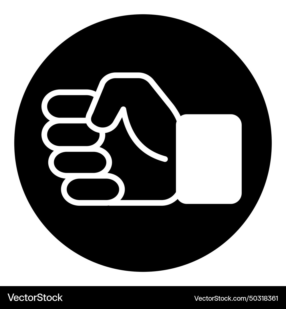 Fist sign flat icon isolated on white background Vector Image