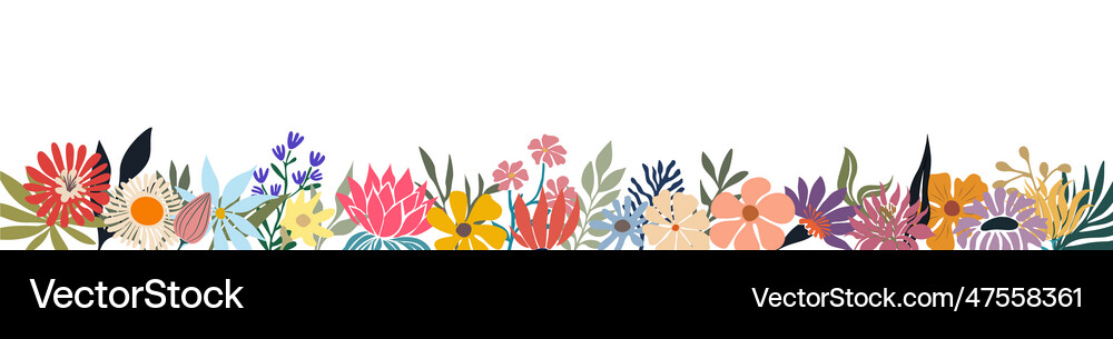 Floral banner border backdrop overlay art Vector Image