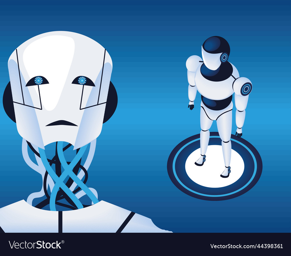 Futurist artificial intelligence robot Royalty Free Vector