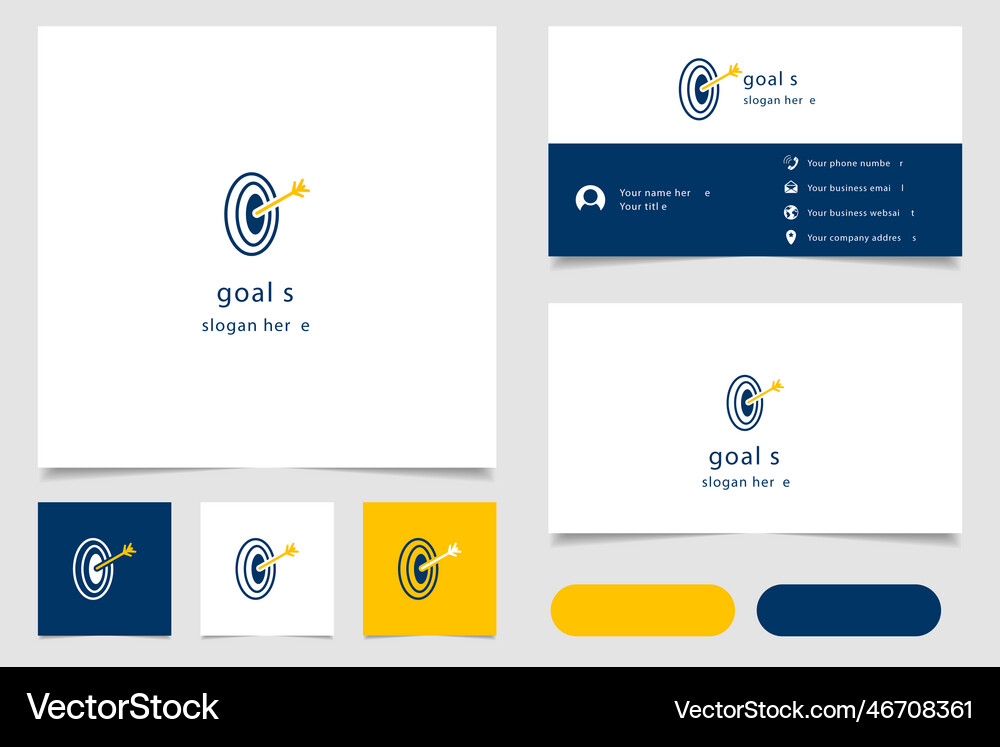 Goals logo design with editable slogan branding Vector Image