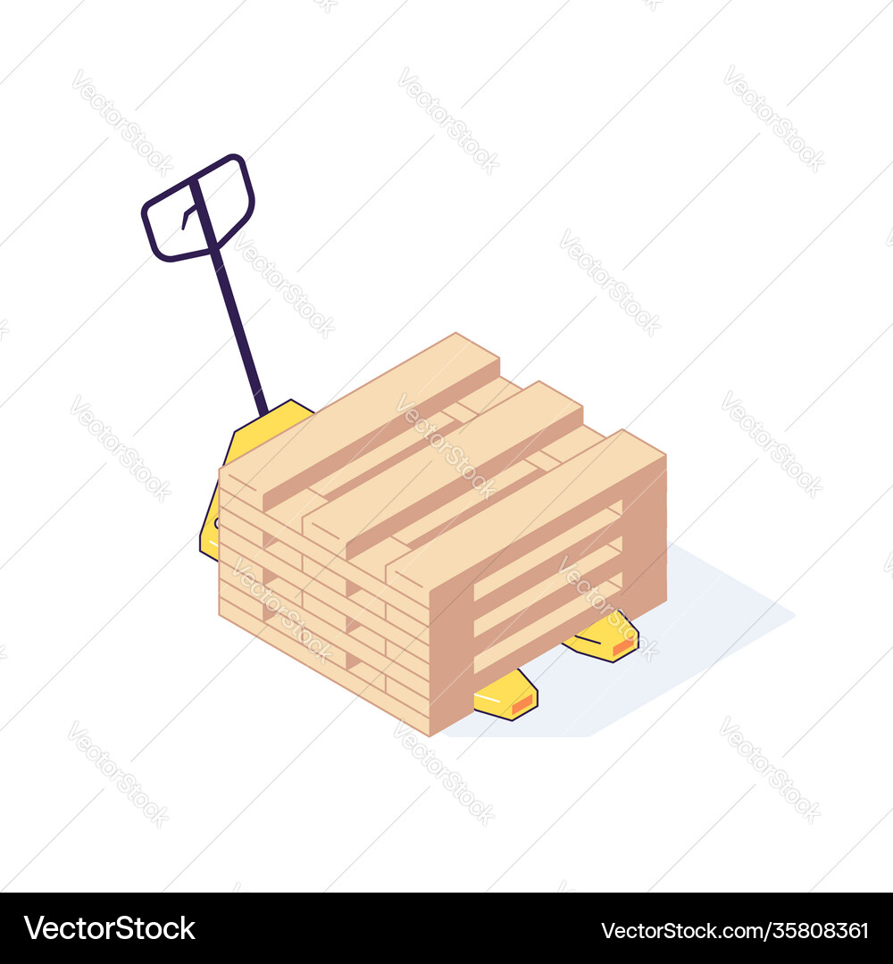 Isometric warehouse transport pallets equipment Vector Image