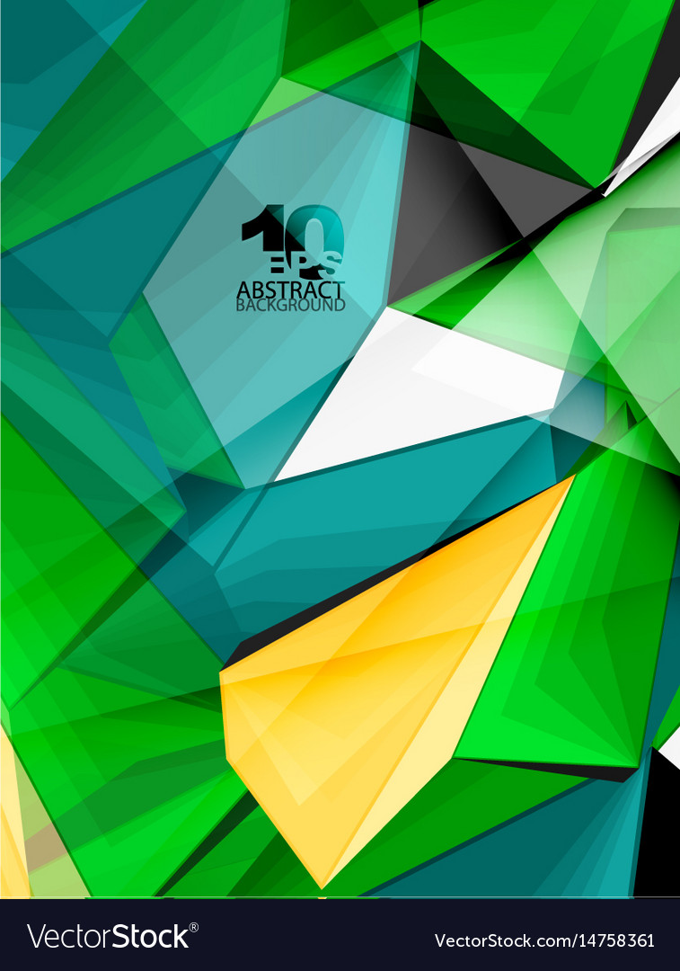 Low poly geometric 3d shape background Royalty Free Vector