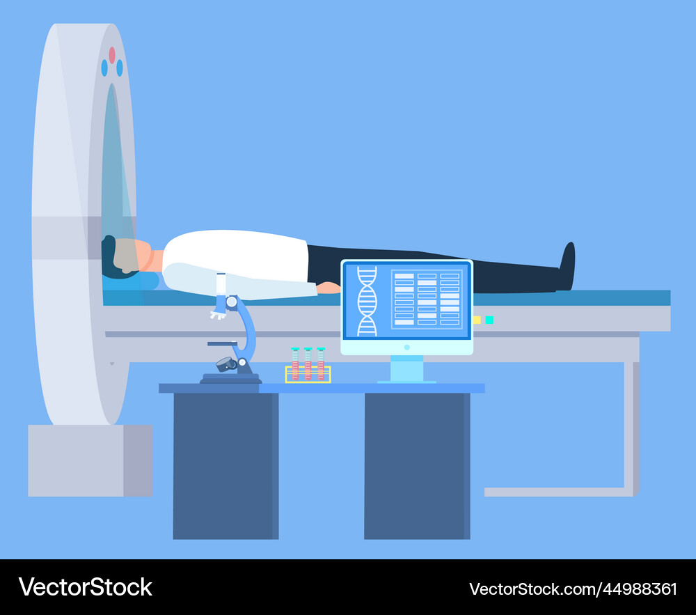 Patient analysis brain research hospital Vector Image