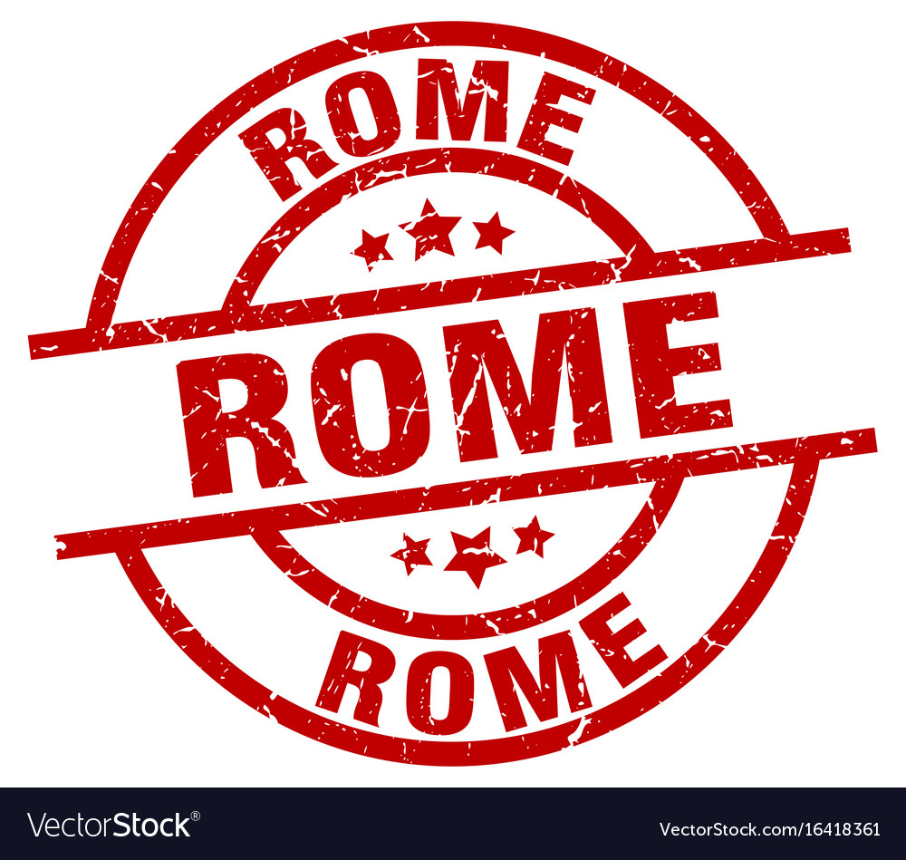 Rome red round grunge stamp Royalty Free Vector Image Rome red round grunge stamp Royalty Free Vector Image