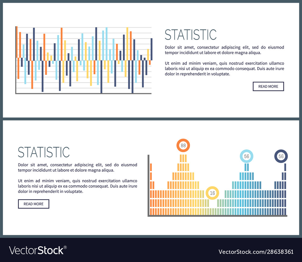 Statistics charts and diagrams visual data web Vector Image