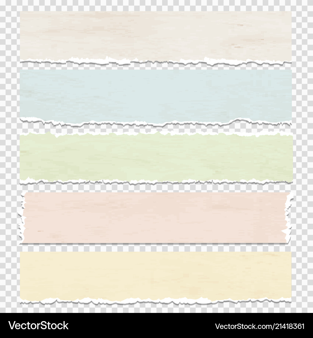 Torn grunge paper pieces on transparent background