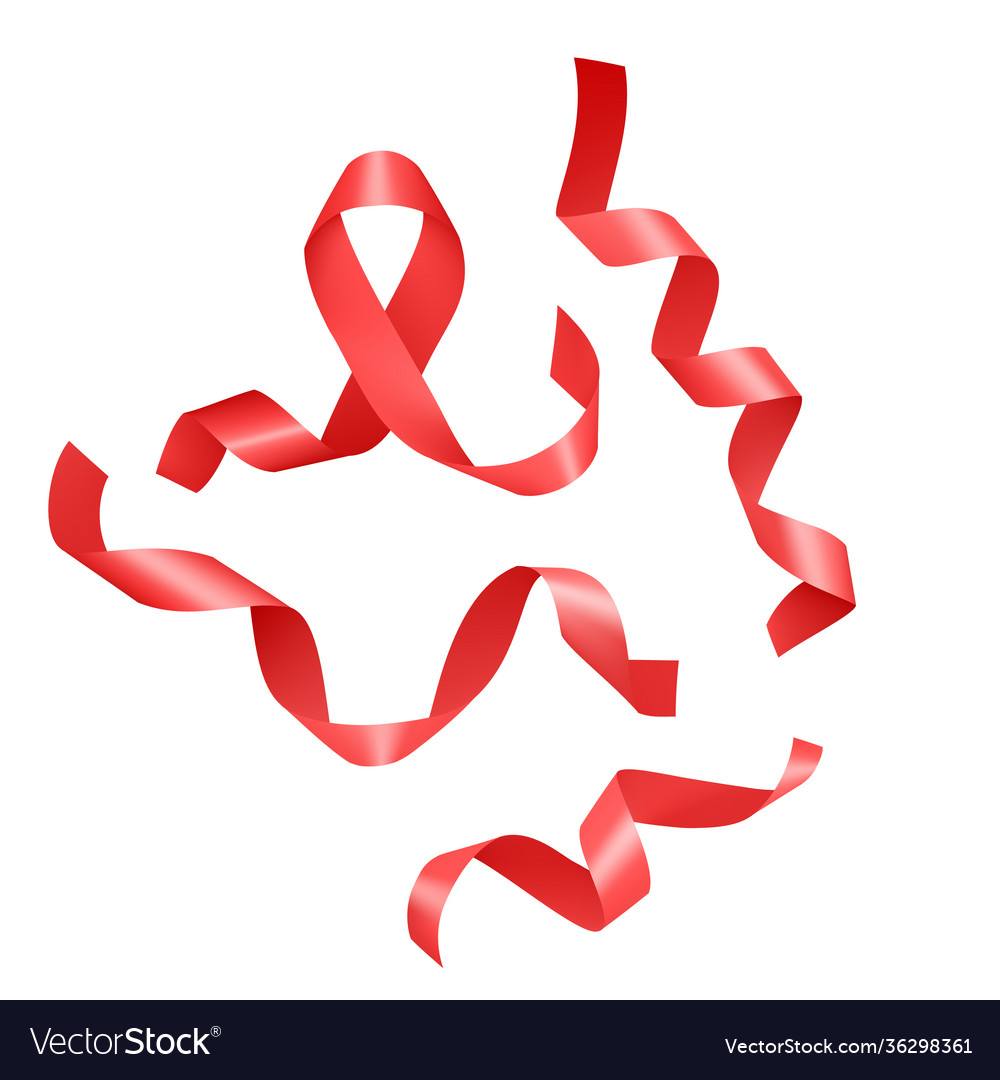 World aids day red color ribbon isolated on white Vector Image