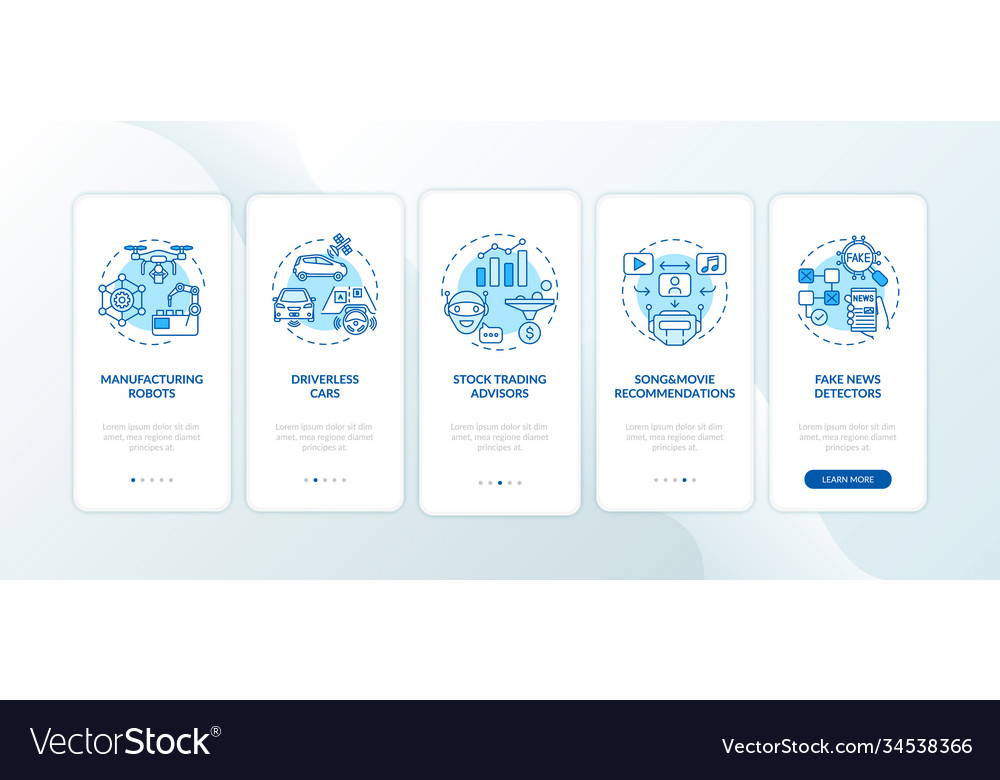 Ai application 2 onboarding mobile app page Vector Image