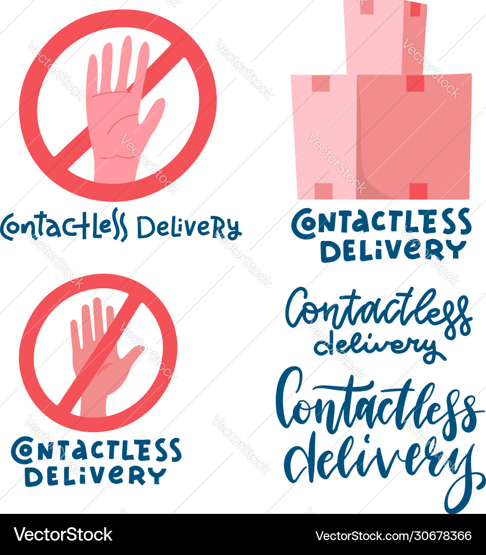 Contactless delivery sign and symbol Royalty Free Vector