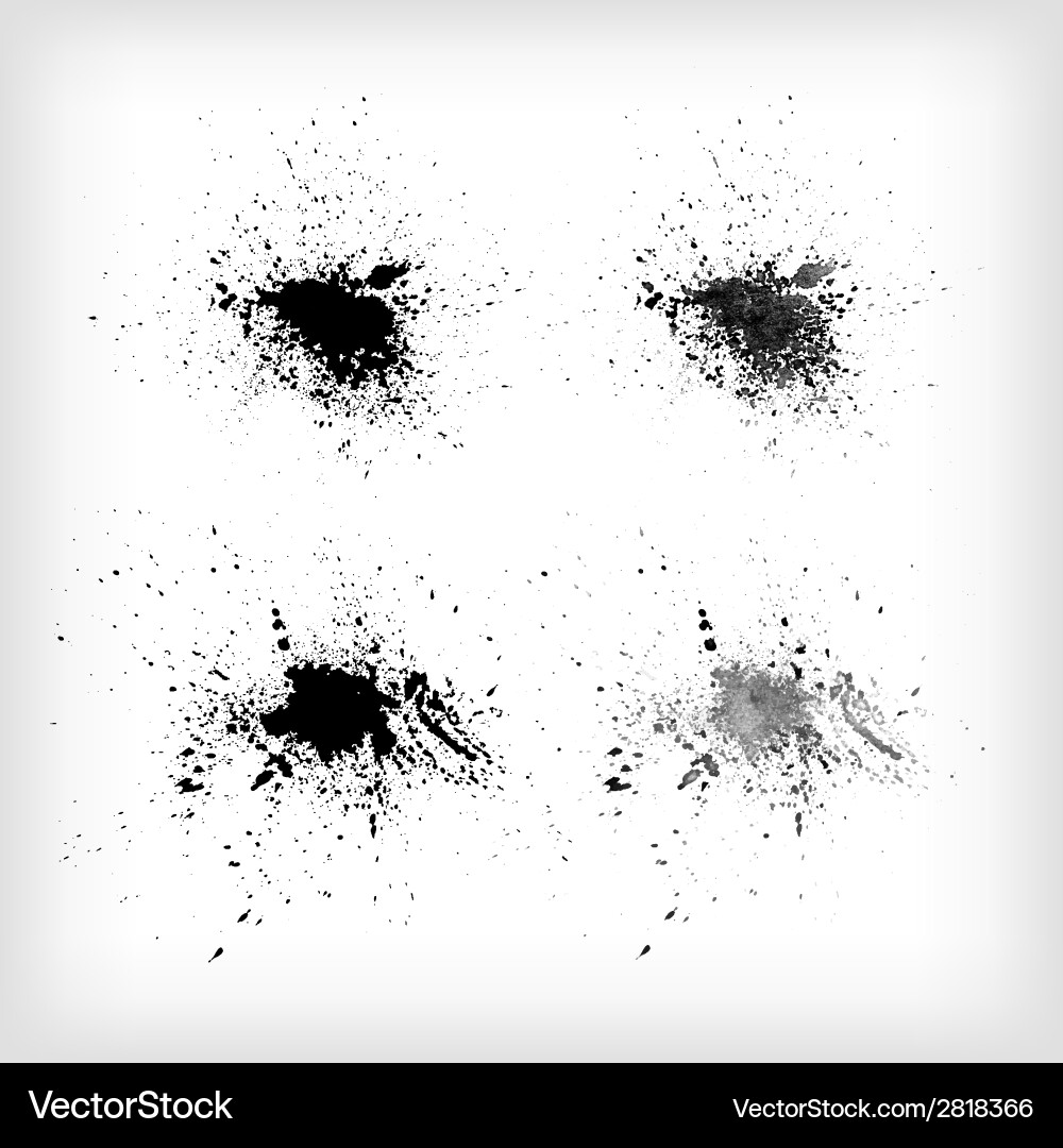 Grunge texture black ink splatters in black and gr