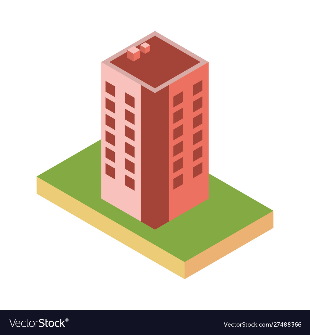 Isolated building icon isometric design Royalty Free Vector