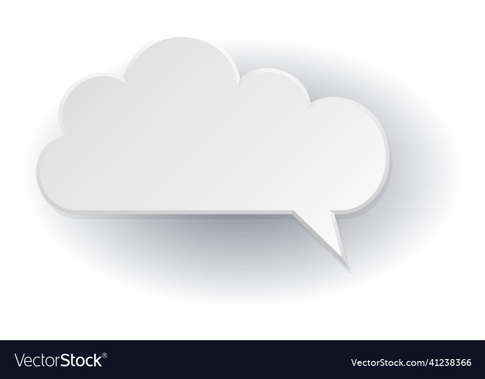 Paper conversation cloud white empty text Vector Image