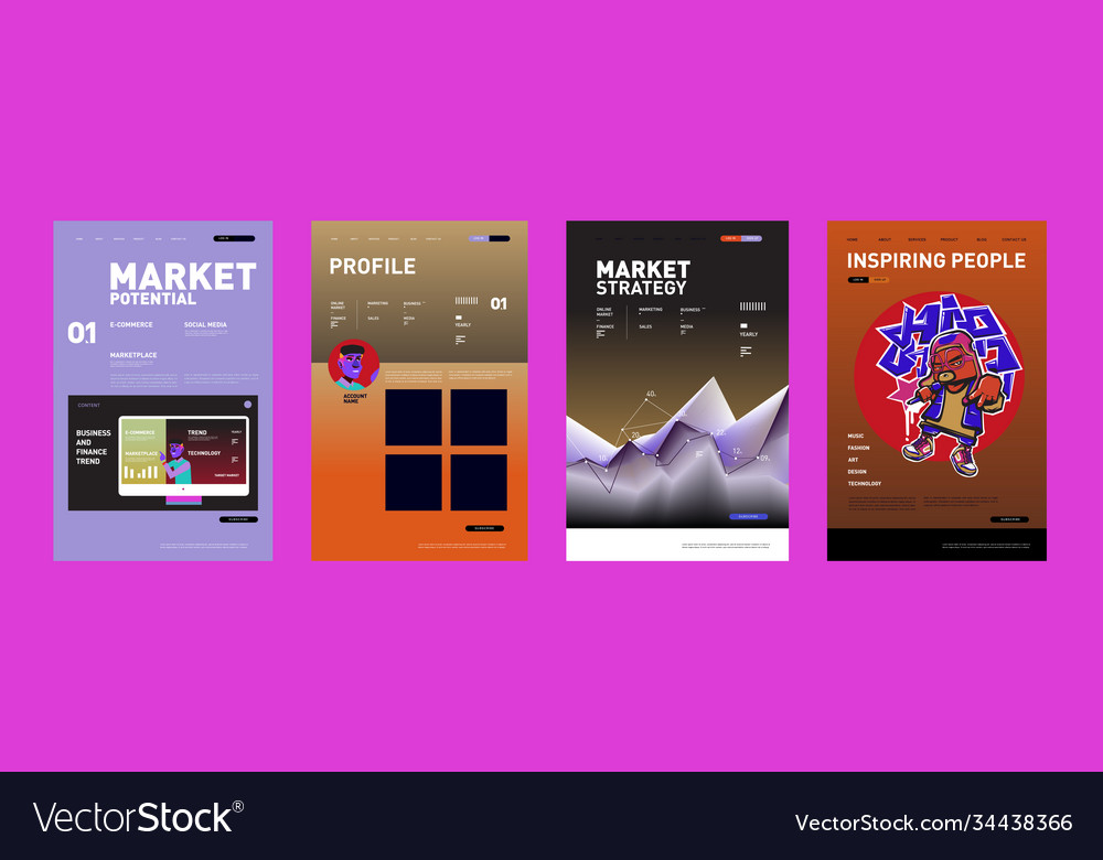 Presentation and website interface layout design Vector Image