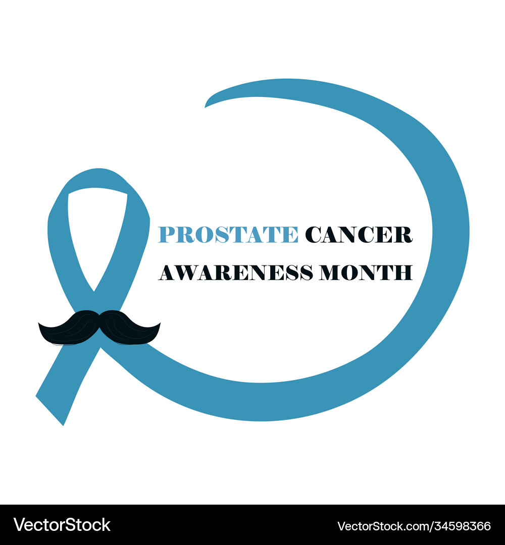 Prostate cancer awareness blue ribbon Royalty Free Vector