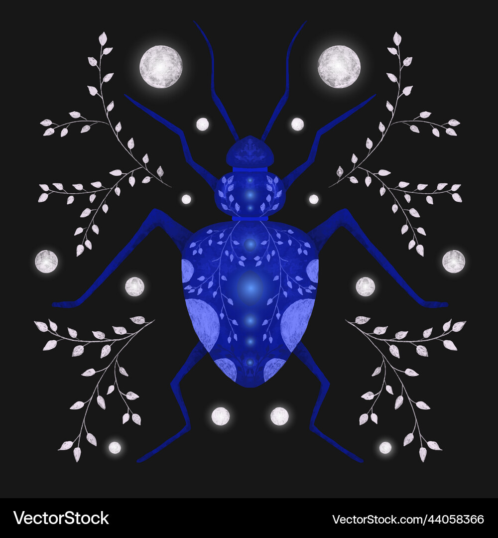Purple night butterfly mystical insect Royalty Free Vector