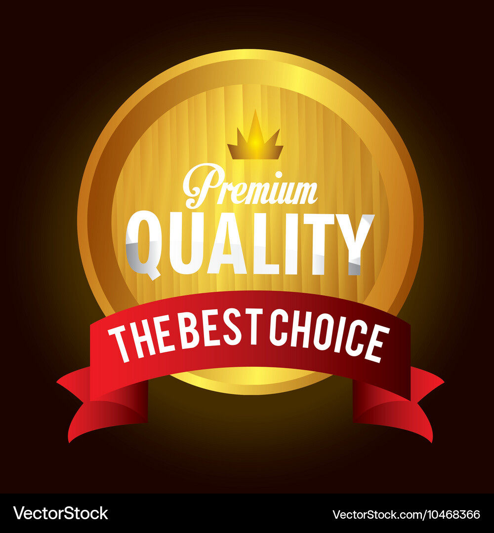 Seal guaranteed premium quality gold Royalty Free Vector