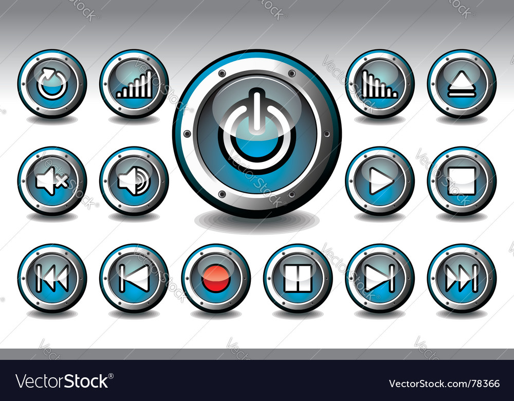 Shiny button Royalty Free Vector Image - VectorStock