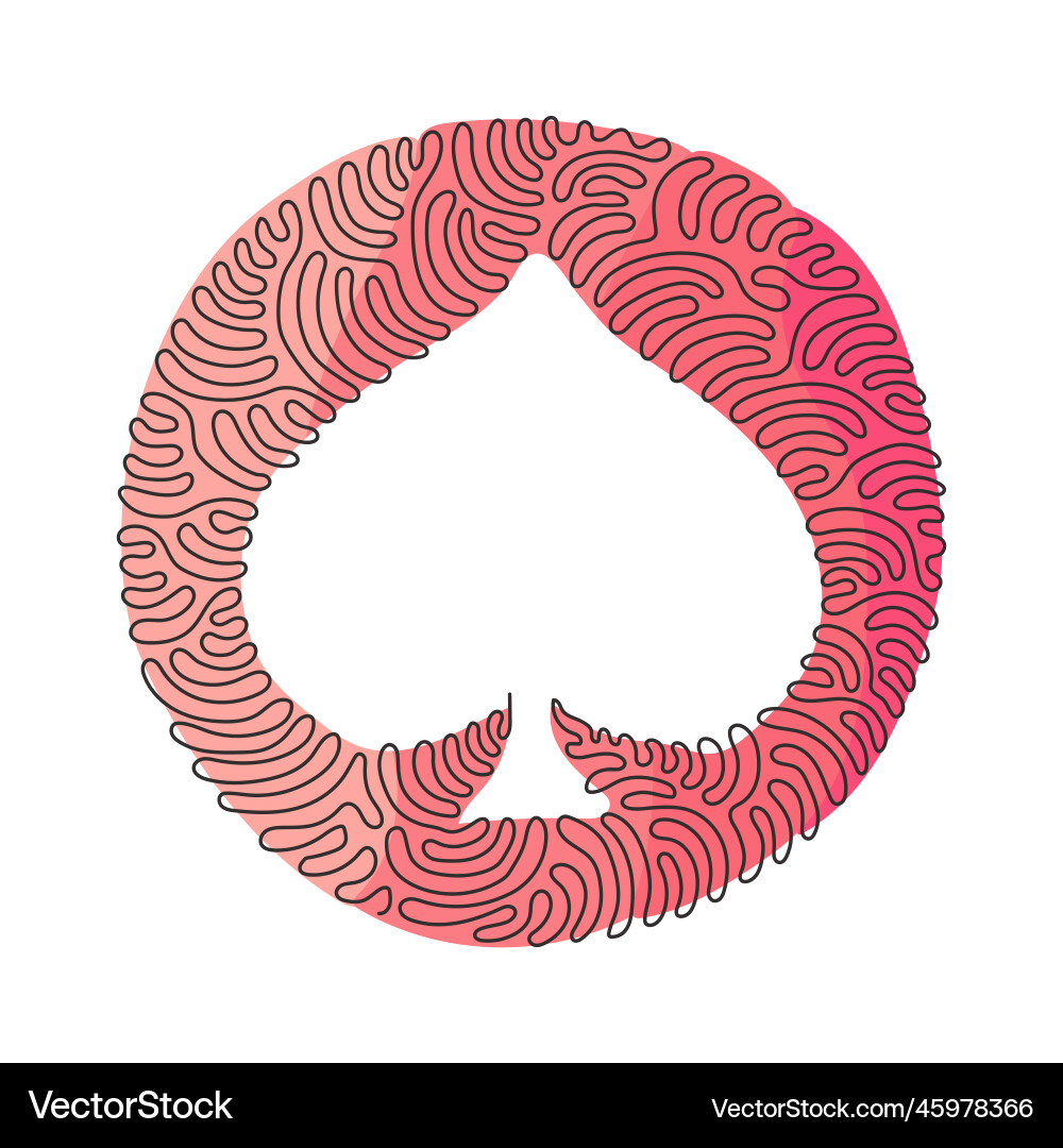 Single one line drawing poker playing cards suit Vector Image