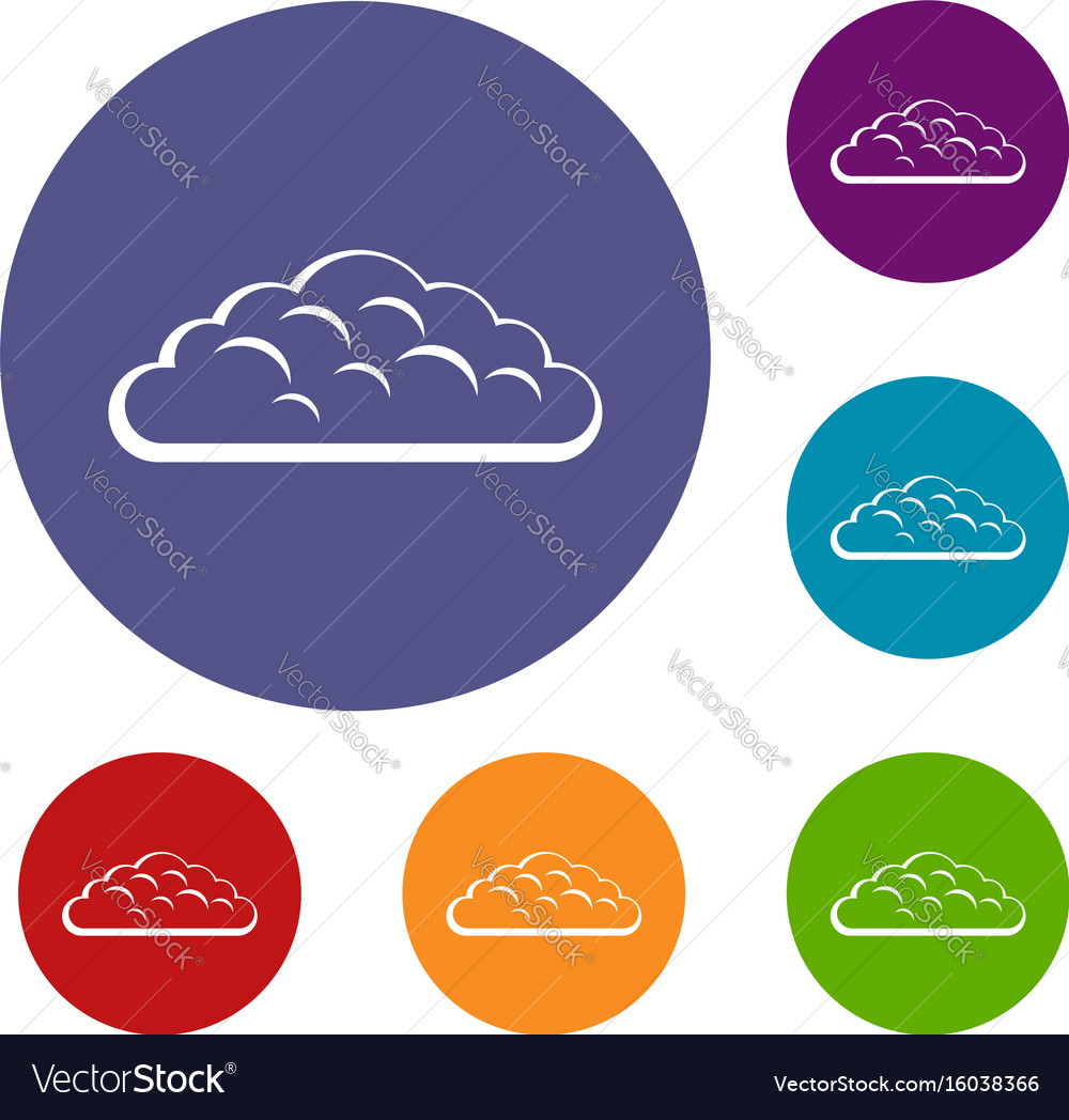 Spring cloud icons set Royalty Free Vector Image